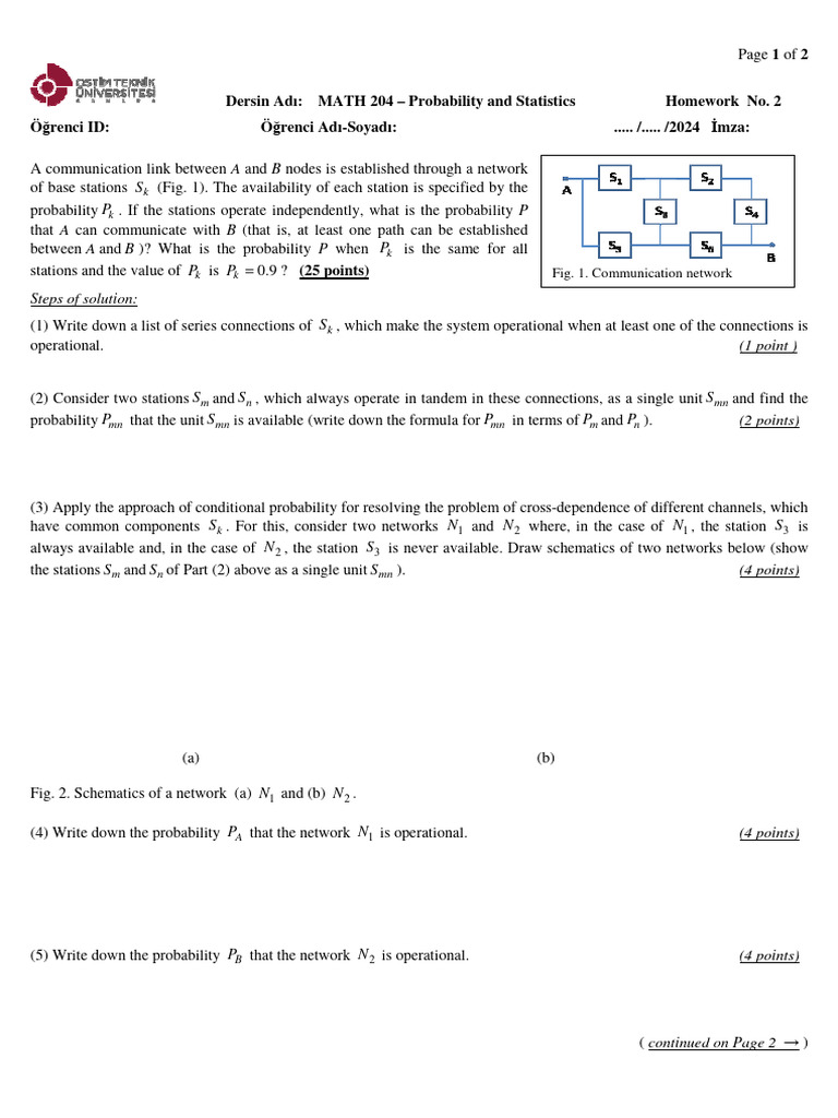 MATH204 PS hw2 | PDF | Applied Mathematics | Probability Theory