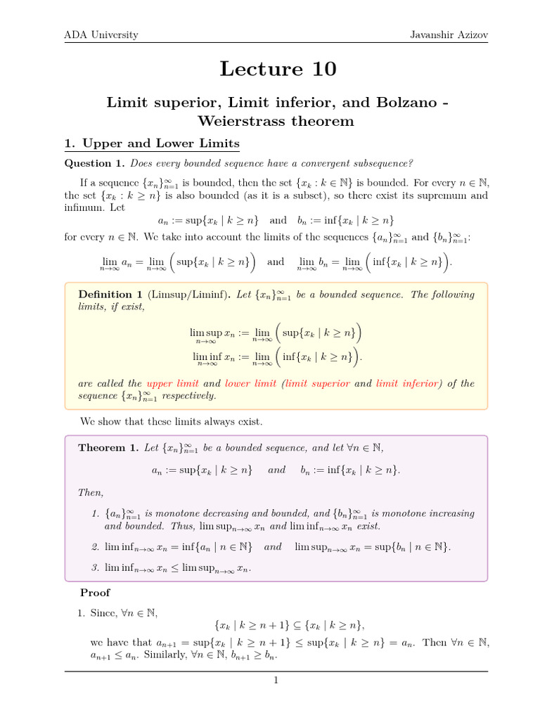 Lecture 10 | PDF | Mathematical Objects | Mathematical Analysis