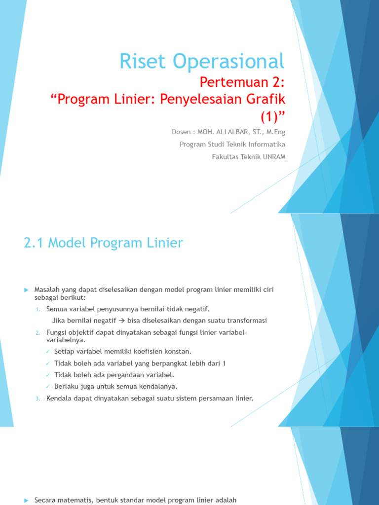 Program Linier untuk Teknik Informatika | PDF | Metode & Bahan Ajar