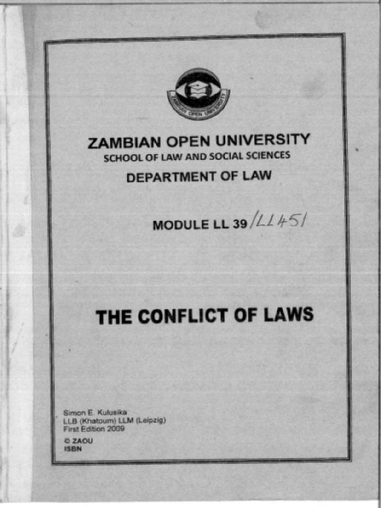 Conflict of Laws | PDF | Choice Of Law | Justice