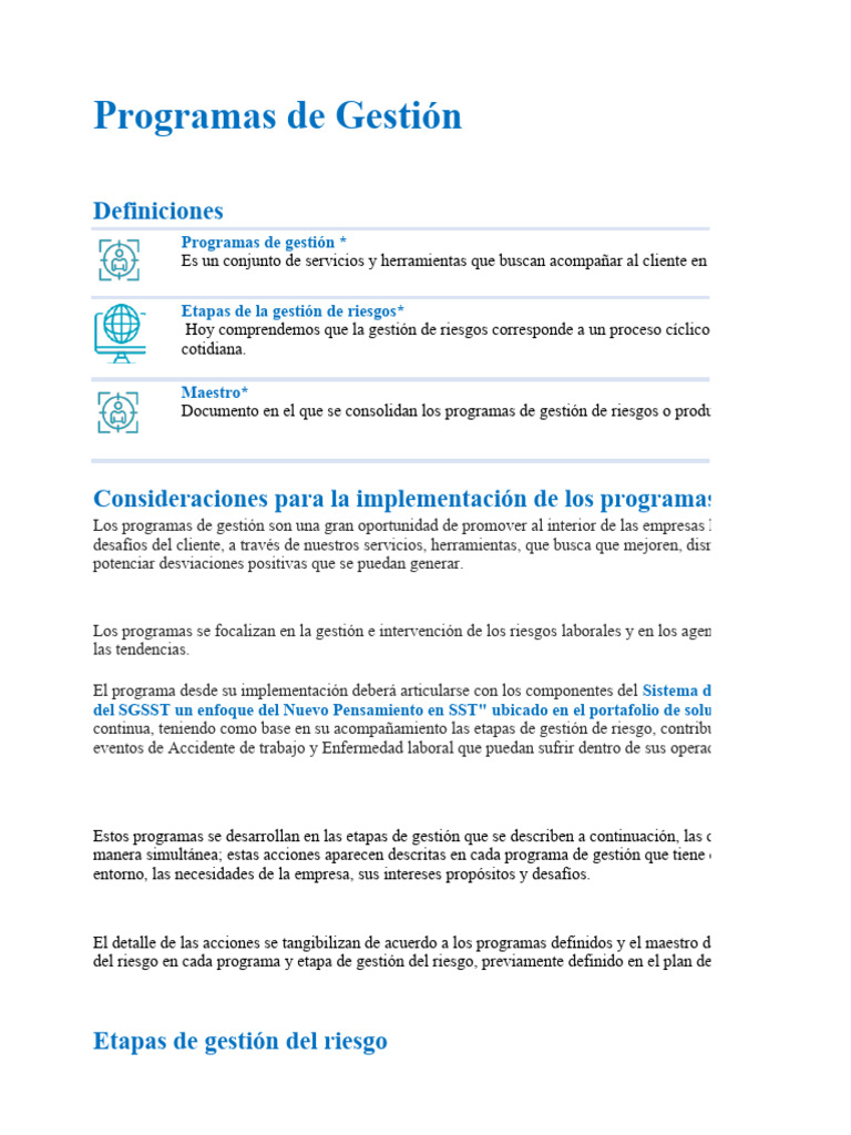 Programa de Sistema de Gestión en SST | PDF | Business | Evaluación