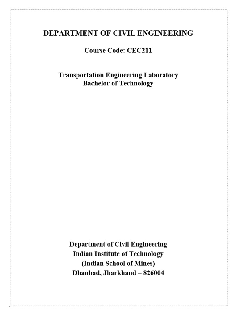 CEC211 TEL (Transportation Lab) | PDF | Wear | Concrete