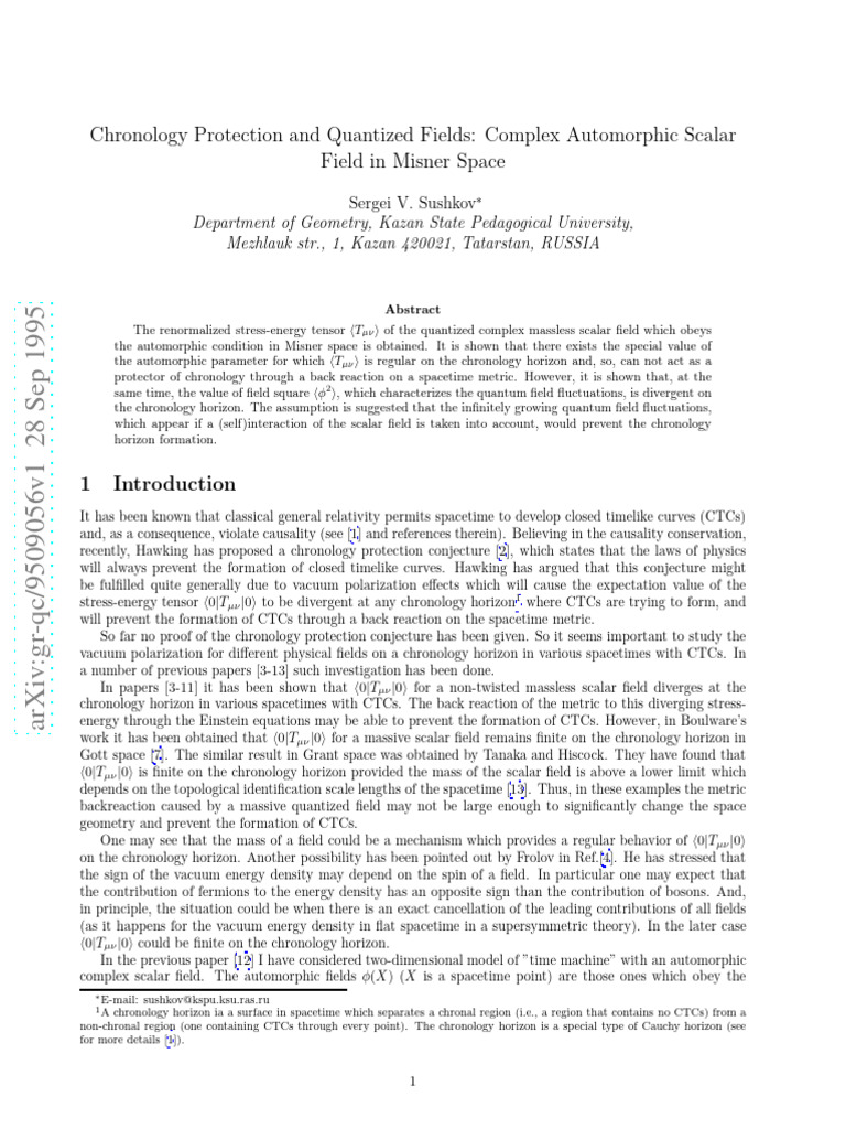 Chronology Protection and Quantized Fields: Complex Automorphic Scalar Field in Misner Space ...