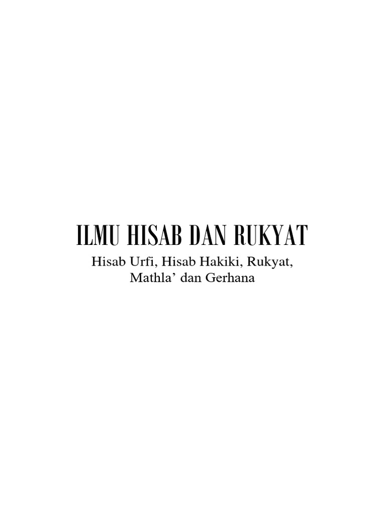 Ilmu Hisab dan Rukyat: Panduan Lengkap | PDF