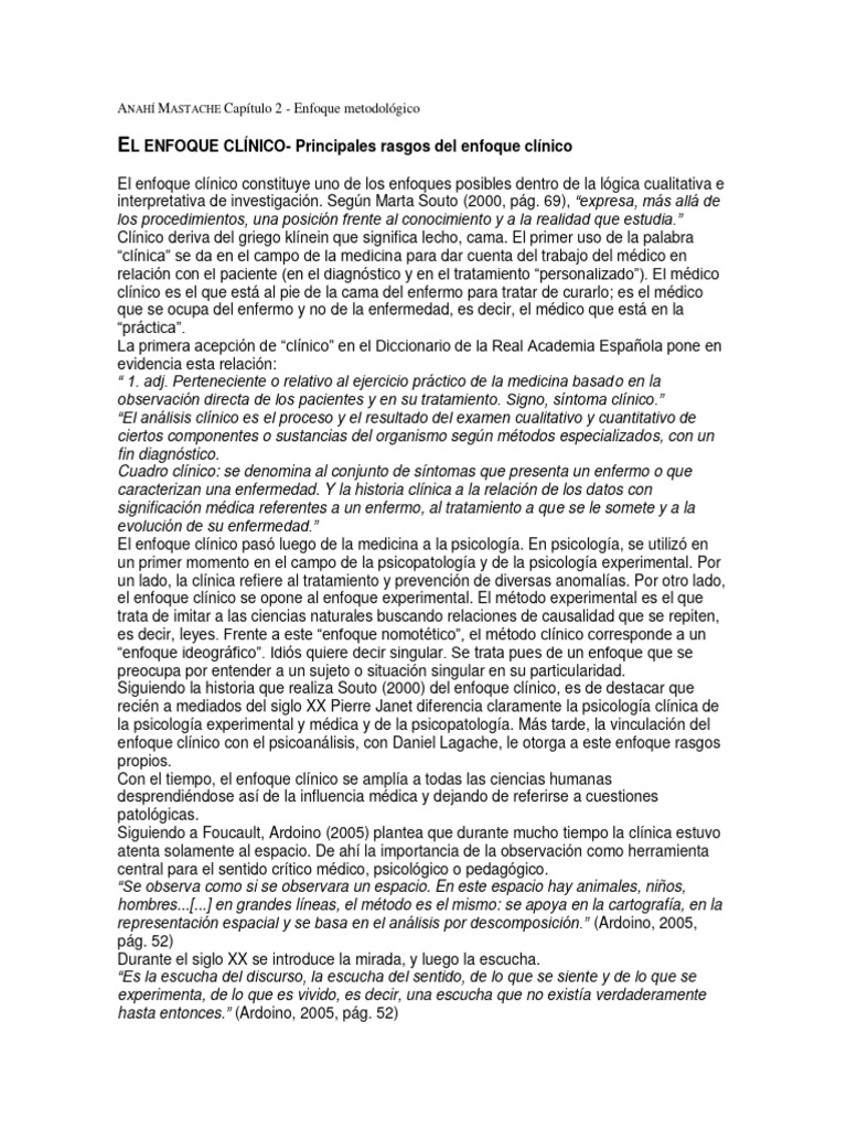 21 - Mastache, Anahí - Enfoque Clínico - Implicación | PDF | Sicología ...