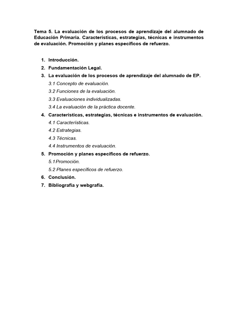 Tema 5. Oposiciones Cuerpo de Maestros | PDF