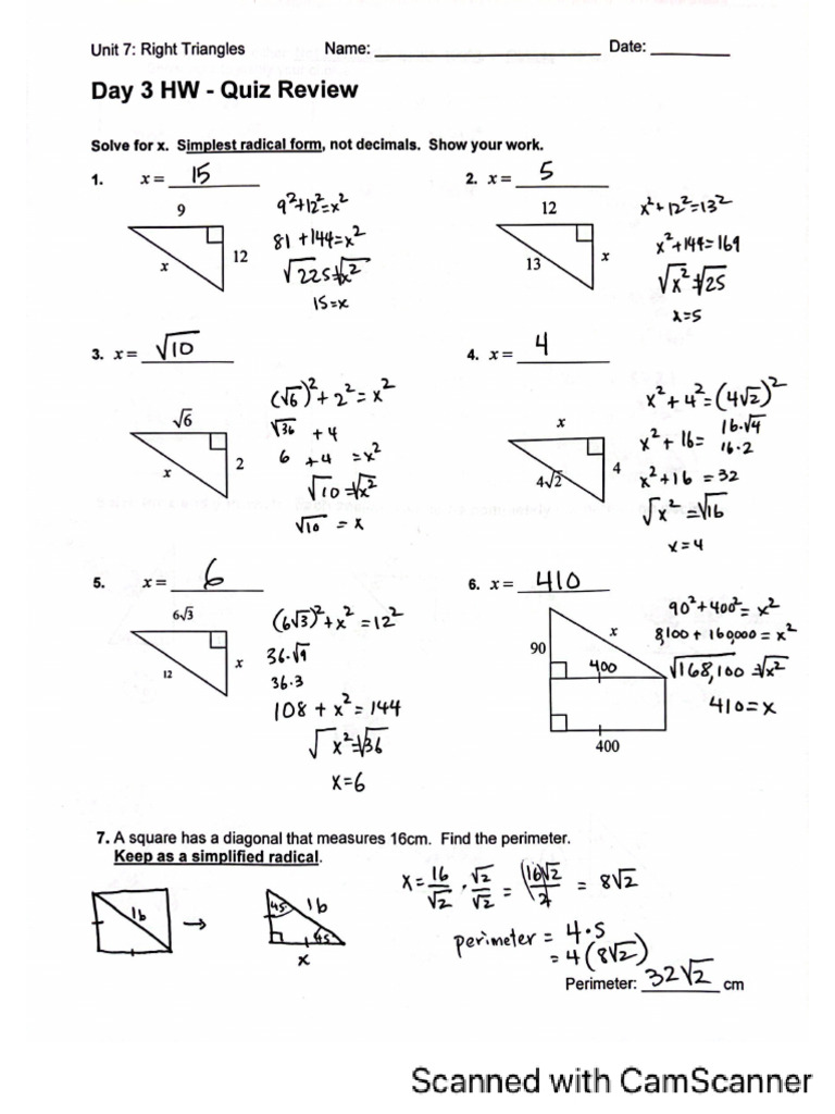 U7D3 - HW KEY - Quiz Review | PDF
