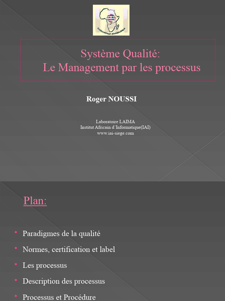 1 - SMQ - Definition de La Qualité | PDF | Management de la qualité ...