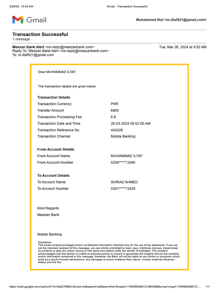 Gmail - Transaction Successful | PDF | Gmail | Service Industries