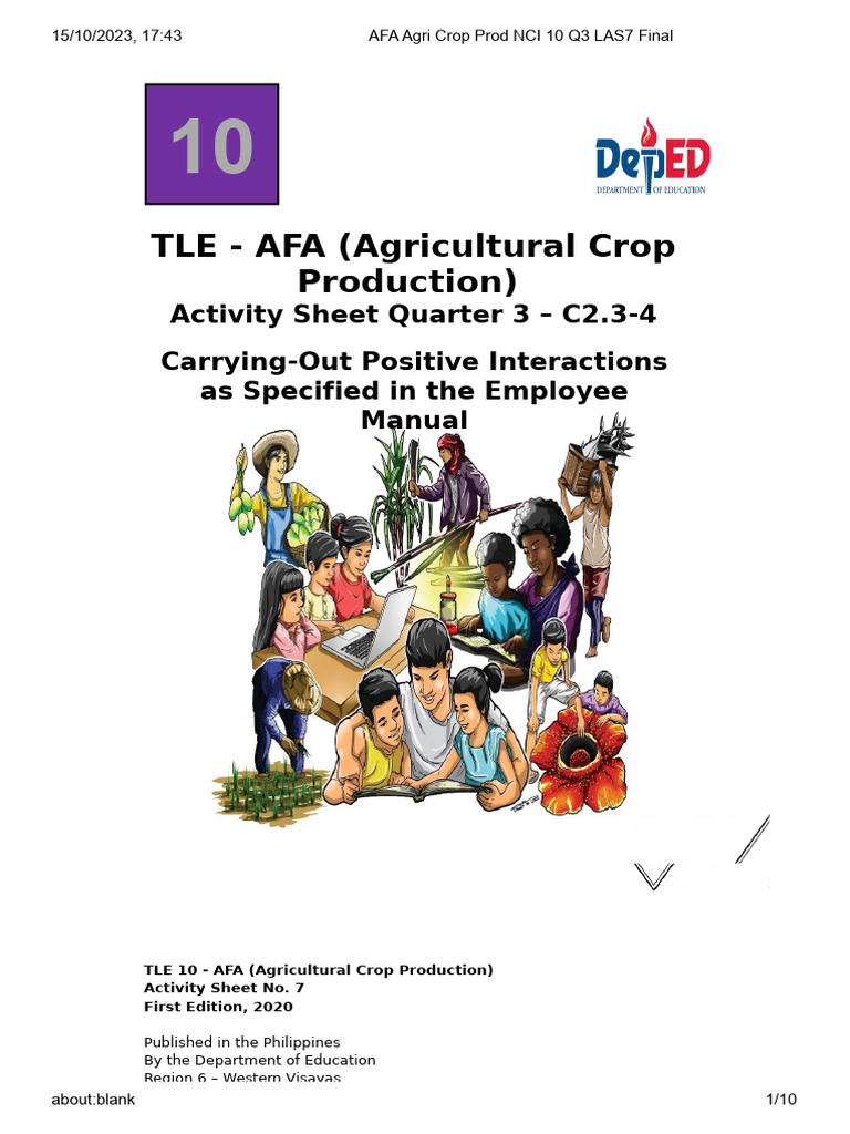 AFA Agri Crop Prod NCI 10 Q3 LAS7 Final | PDF