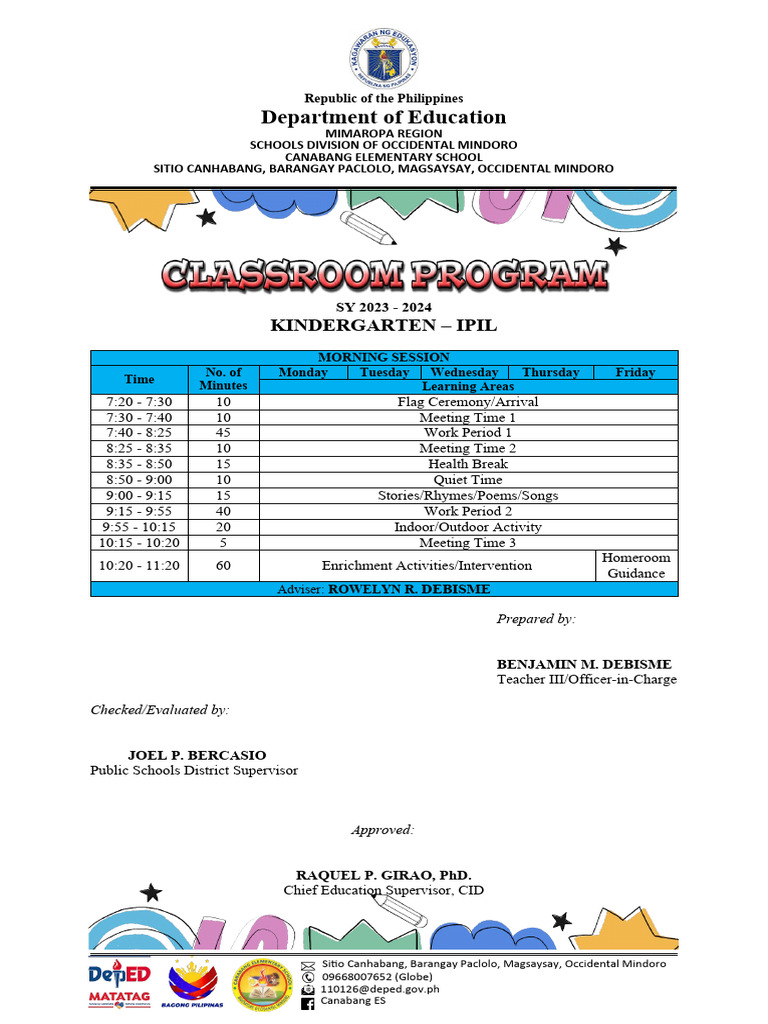 Ces - Classroom Program | PDF | Schools | Educational Institutions