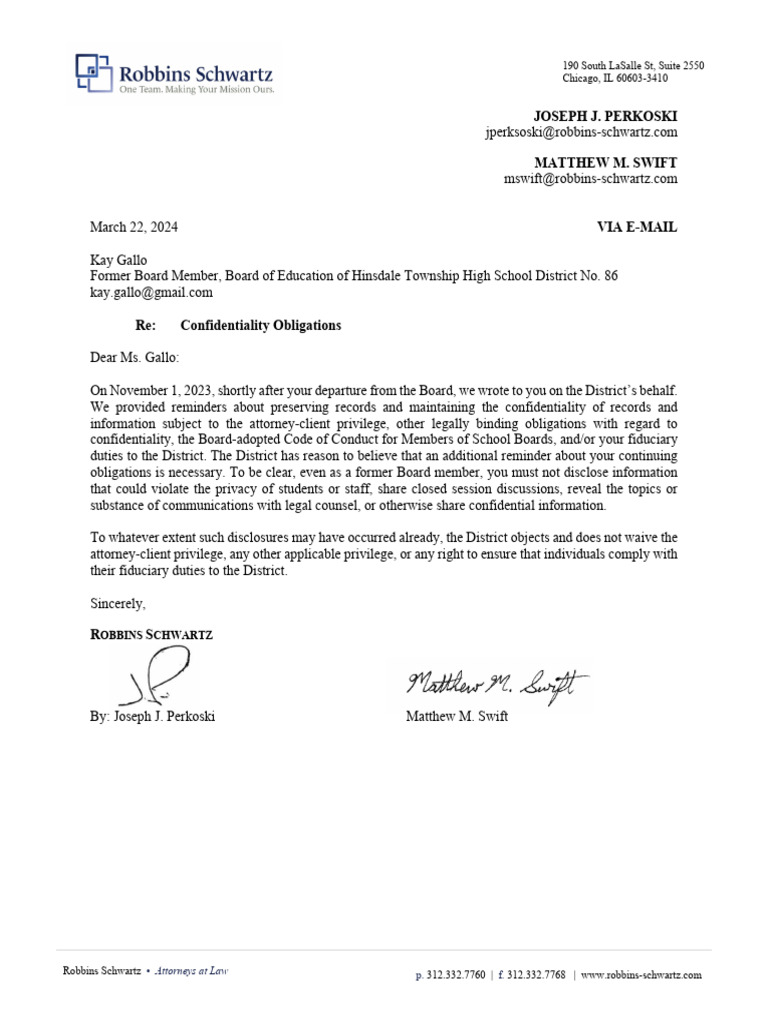 Confidentiality Reminder for Former Board Member | PDF | Social Science ...