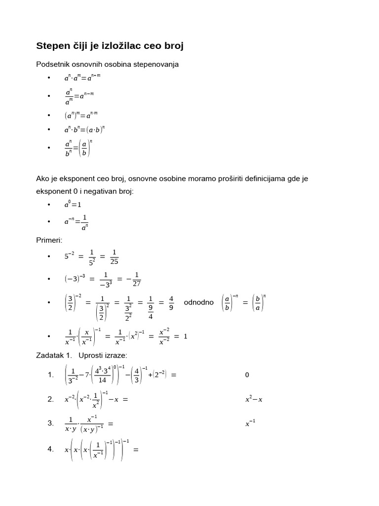 Stepeni | PDF