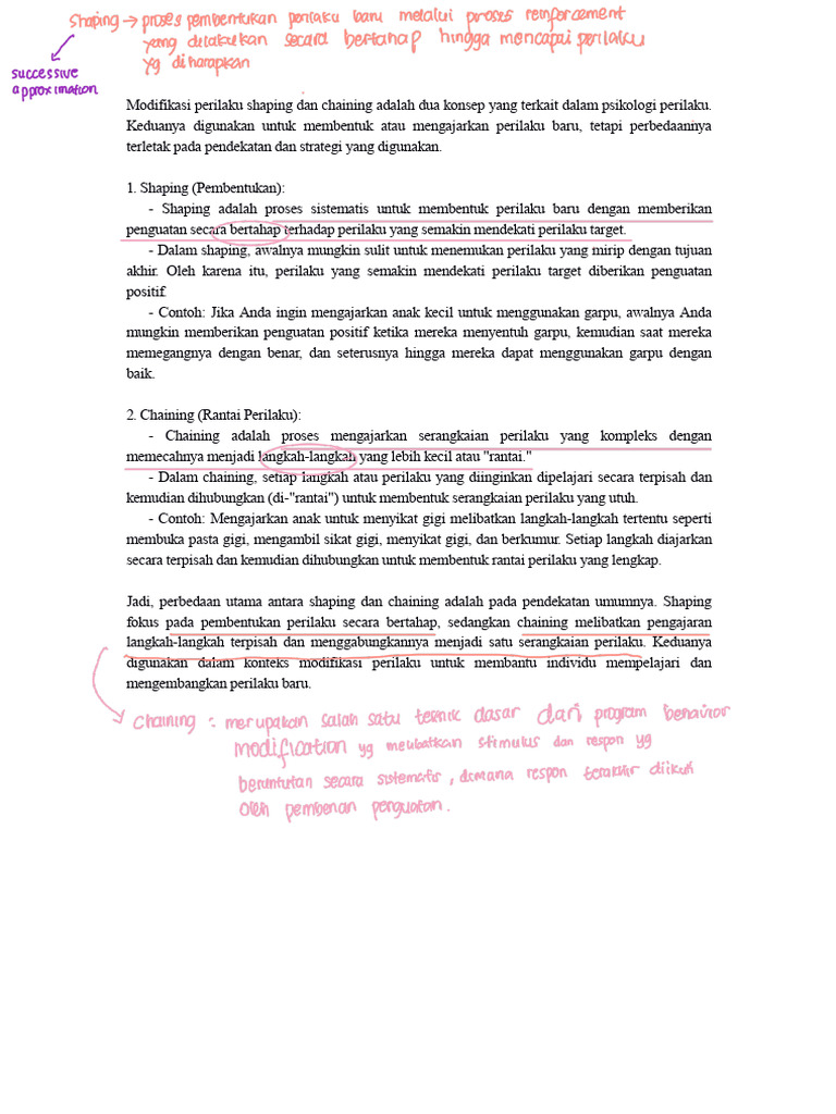 Shaping Dan Chaining | PDF