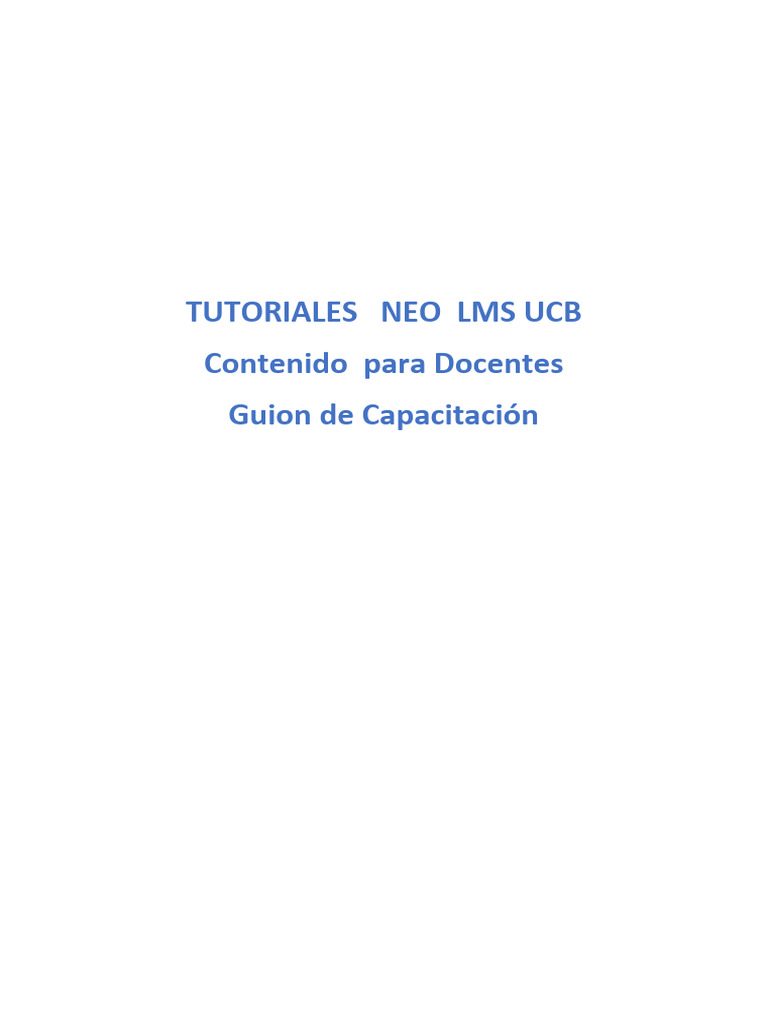 Neo Lms Ucb Docentes | PDF