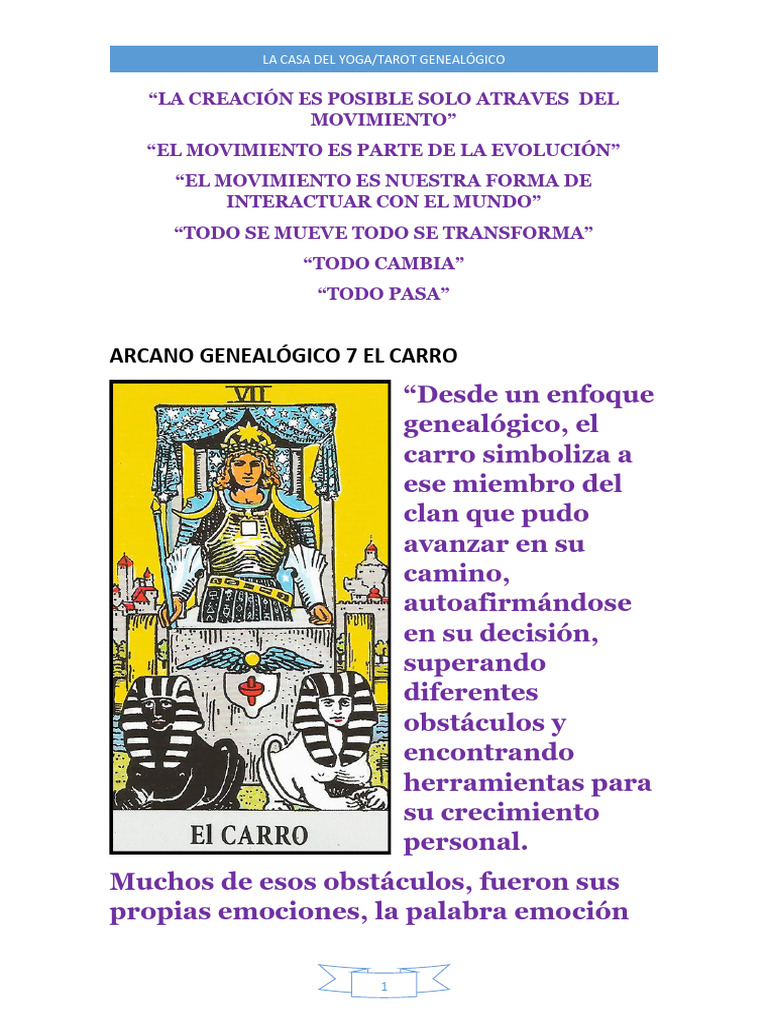 Arcano Genealógico 7 El Carro - Docx Versión 1 | PDF | Arcanos Mayores ...