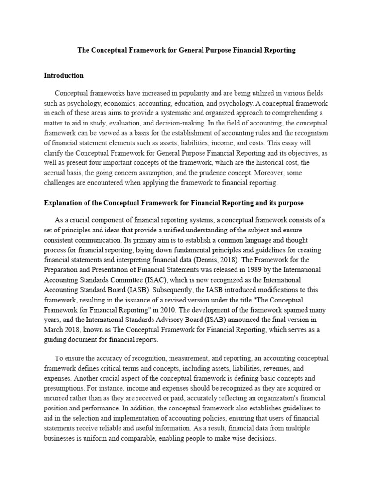 Conceptual Framework | PDF | Financial Statement | Going Concern