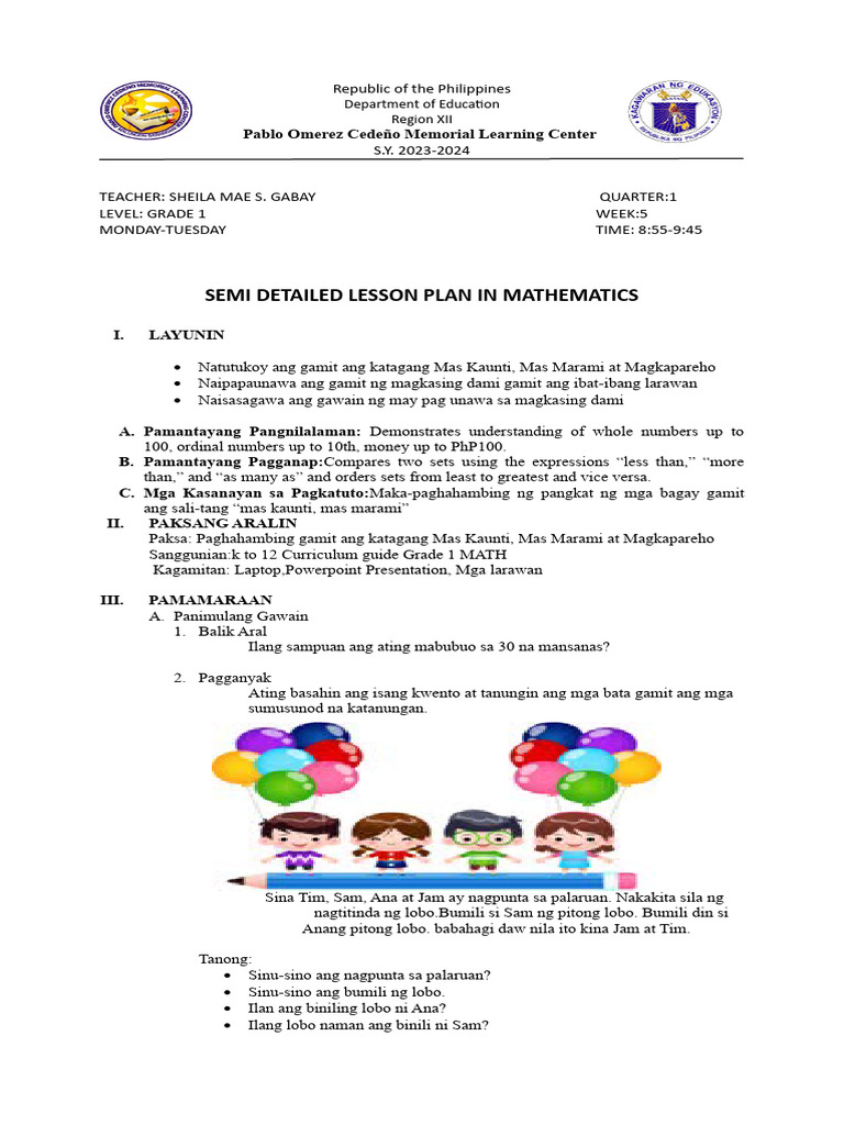 Math LP Week 5 | PDF