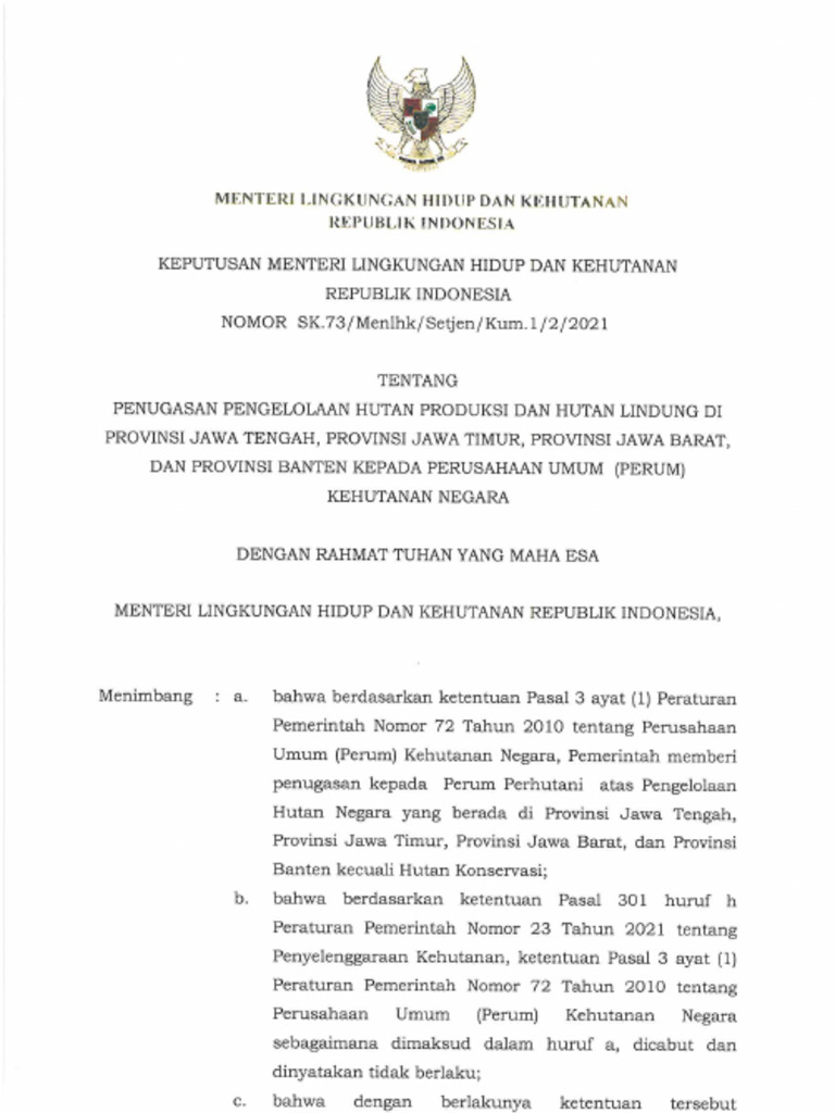 SK.73-menlhk-setjen-Kum.1-2-2021 | PDF