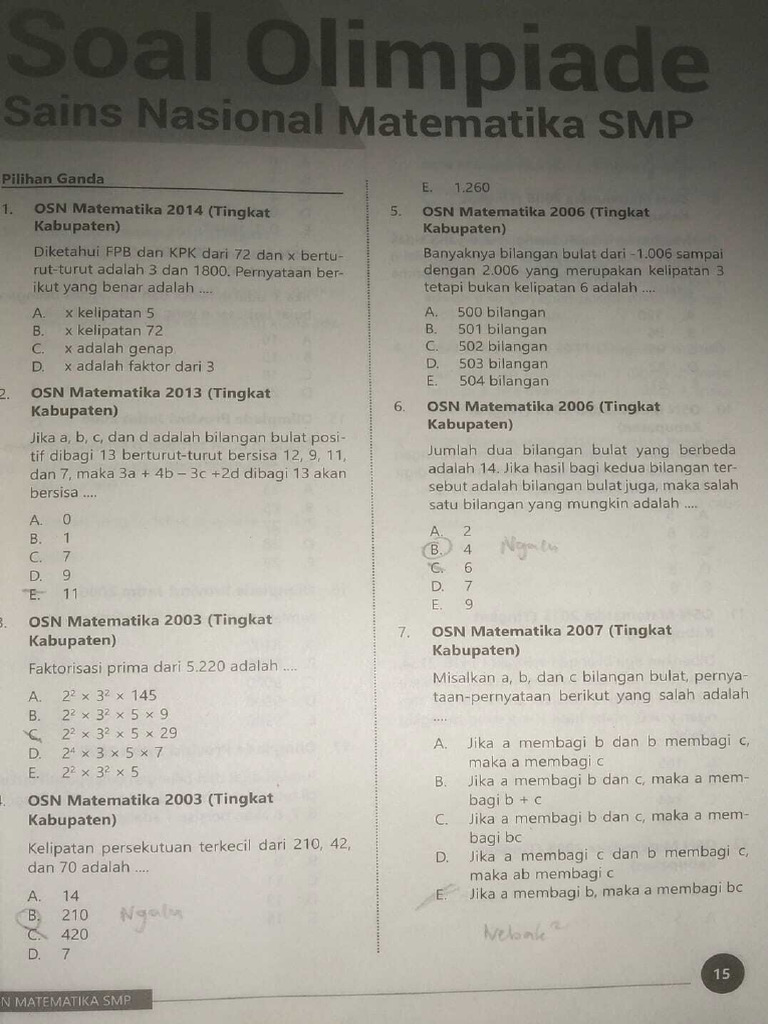 Soal Osn Matematika | PDF