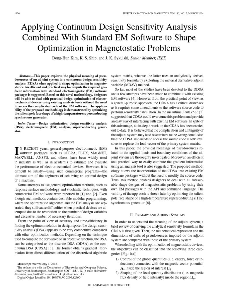 Applying Continuum Design Sensitivity Analysis | Download Free PDF | Mathematical Optimization ...