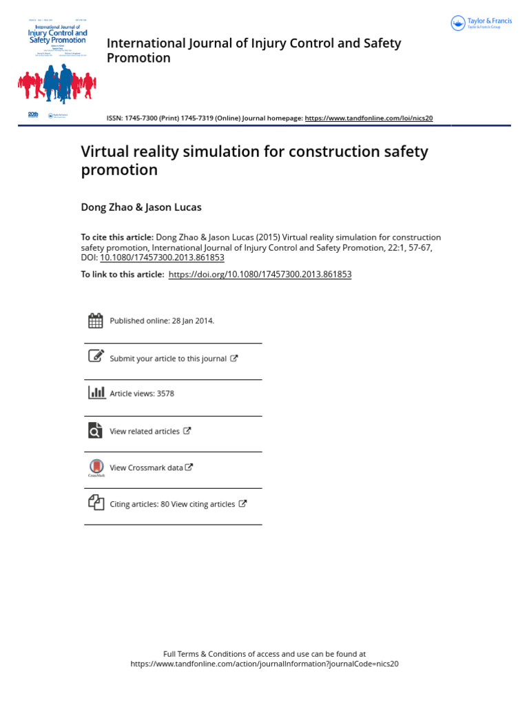 Virtual Reality Simulation For Construction Safety Promotion | PDF ...