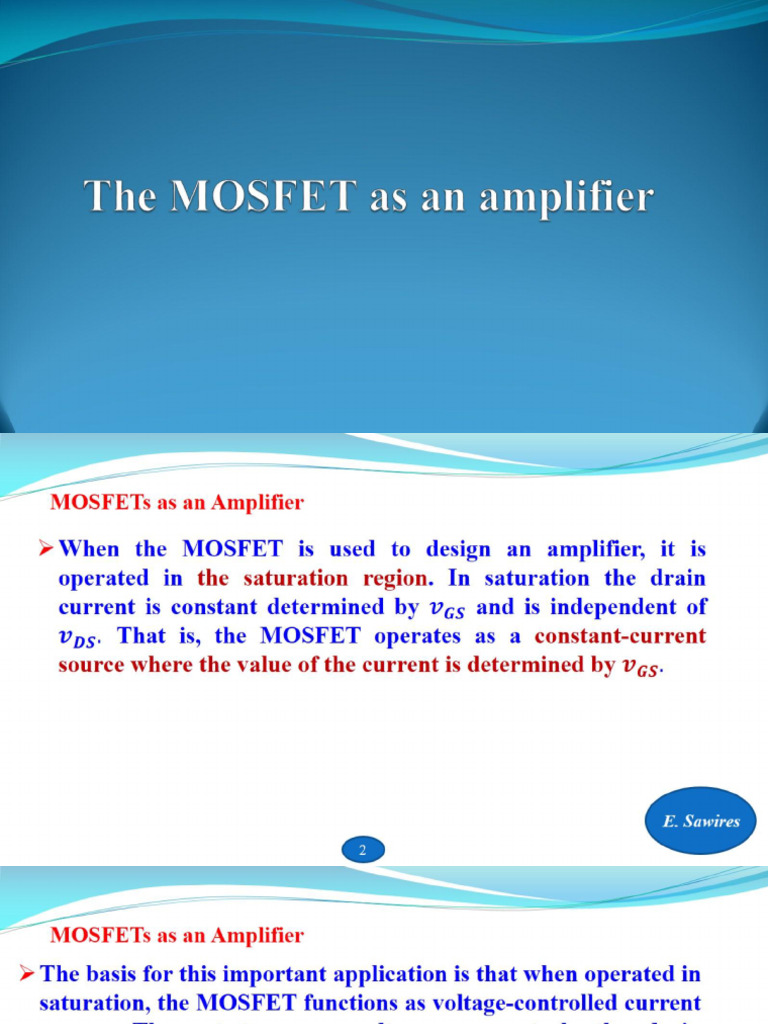 Basic MOSFET Amplifier Configurations | PDF