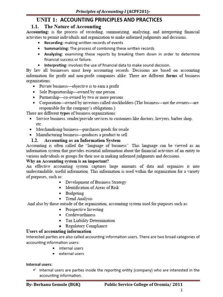 Accounting 1 | PDF | Debits And Credits | Balance Sheet Accounting 1 | PDF | Debits And Credits | Balance Sheet