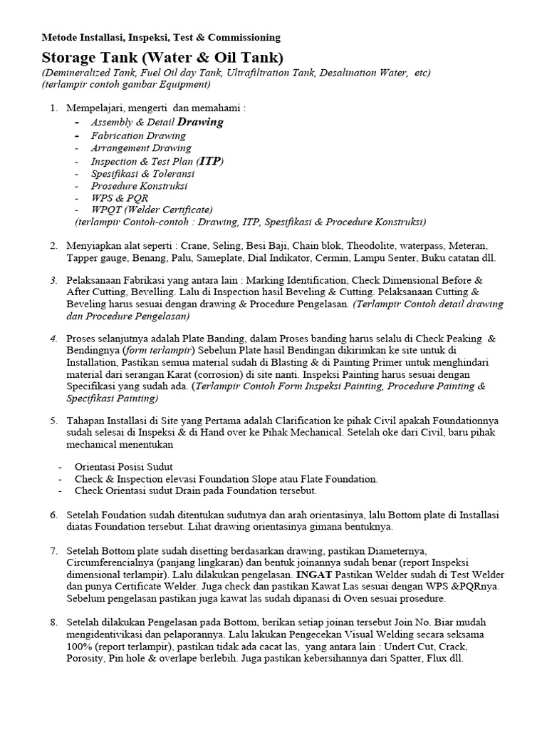 Panduan Instalasi & Inspeksi Tangki | PDF | Griya & Taman | Komputer
