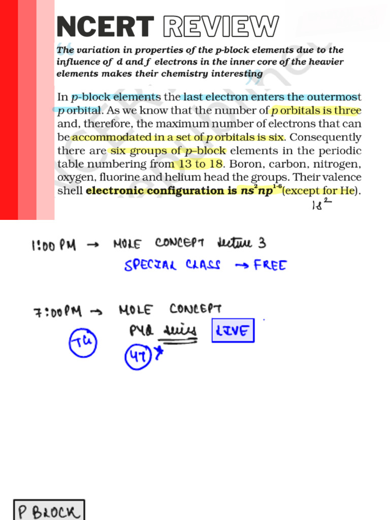 NCERT Review P Block Group 13 14 | PDF | Chemical Compounds | Chemical ...
