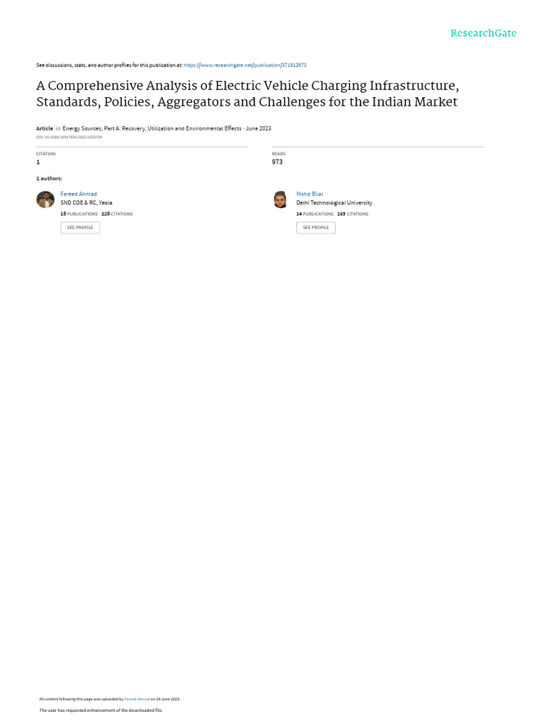 Acomprehensive Analysisof Electric Vehicle Charging Infrastructure Standards Policies