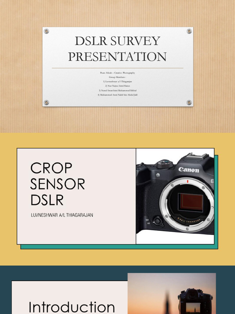 DSLR SURVEY PRESENTATION | PDF | Digital Single Lens Reflex Camera ...