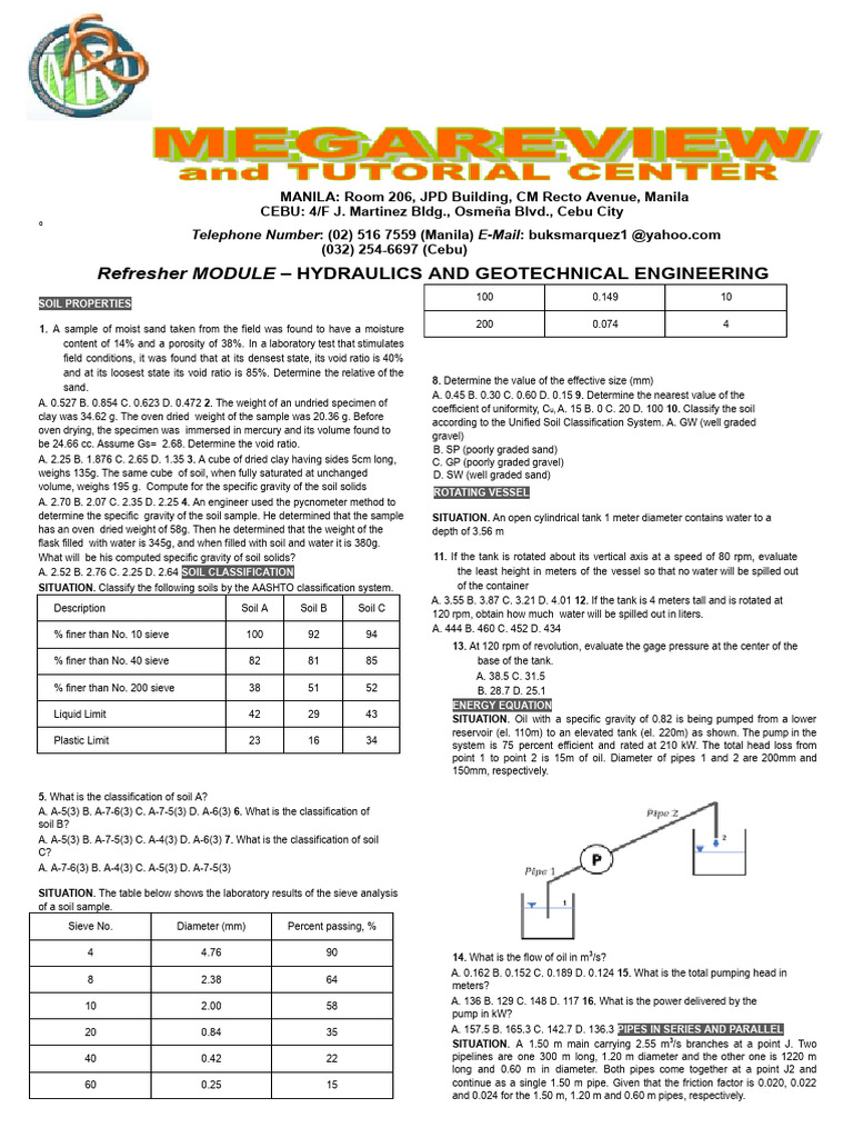 Refresher Module 16 - GH9 - Geotechnical Engineering and Hydraulics 7 | PDF
