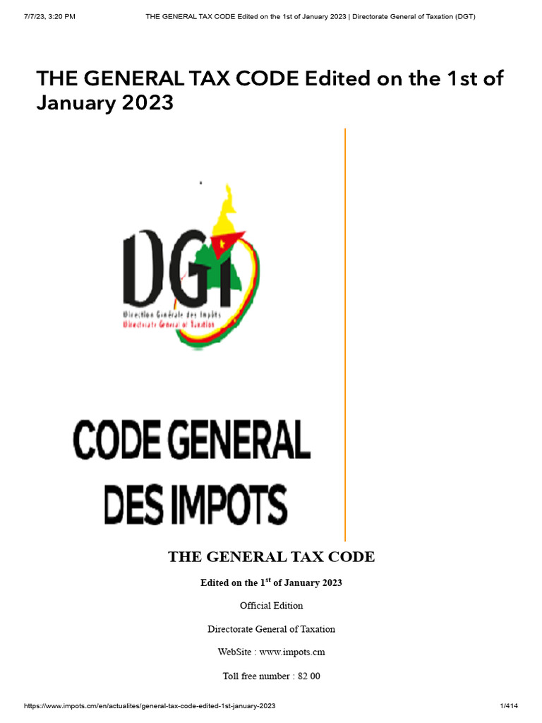 General Tax Code Overview 2023 | PDF | Business