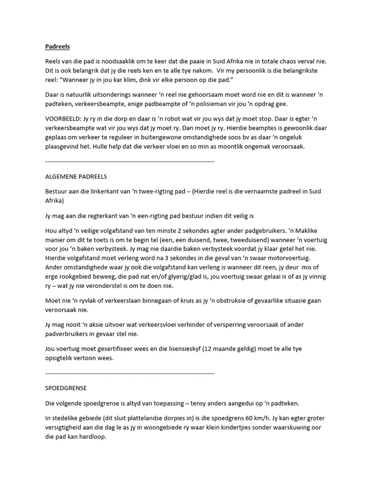 5 Die Reels Van Die Pad | PDF