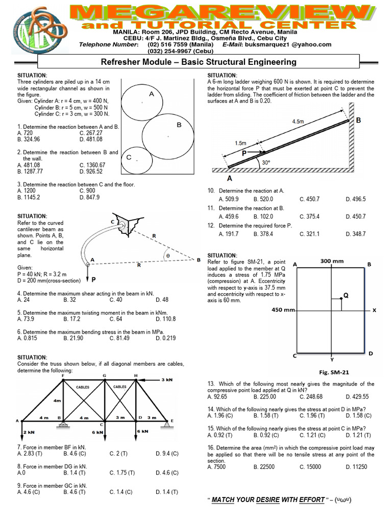 Refresher Module 22 - S6 - Basic Structural Engineering 5 | PDF | Stress (Mechanics) | Applied ...