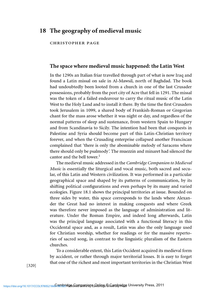 05.8 PP 320 334 The Geography of Medieval Music | PDF | Gregorian Chant ...