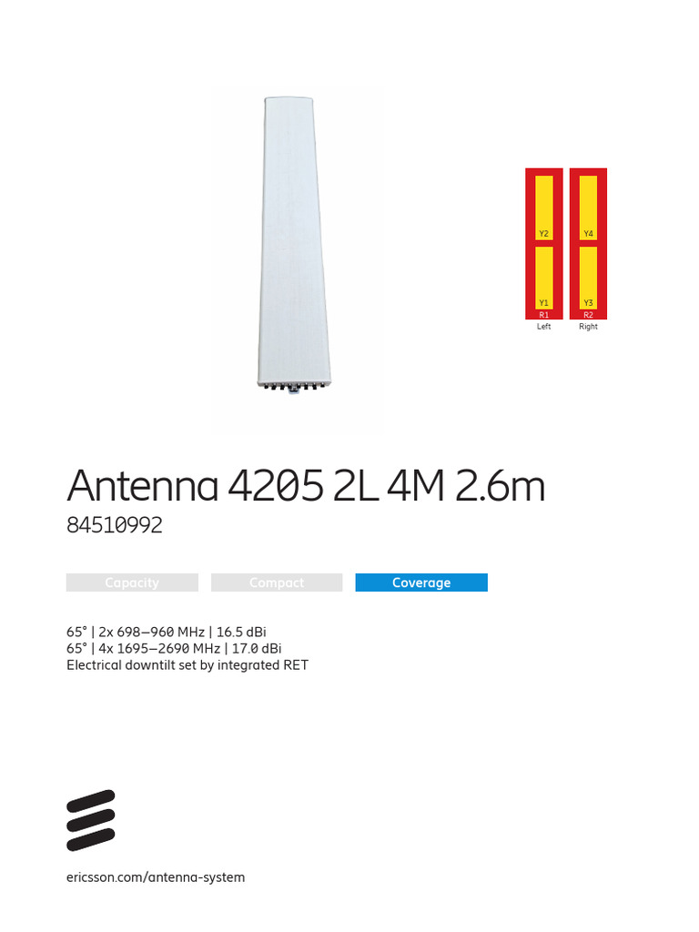 Antenna 4205 2L 4M 2.6m: Capacity Compact Coverage | PDF
