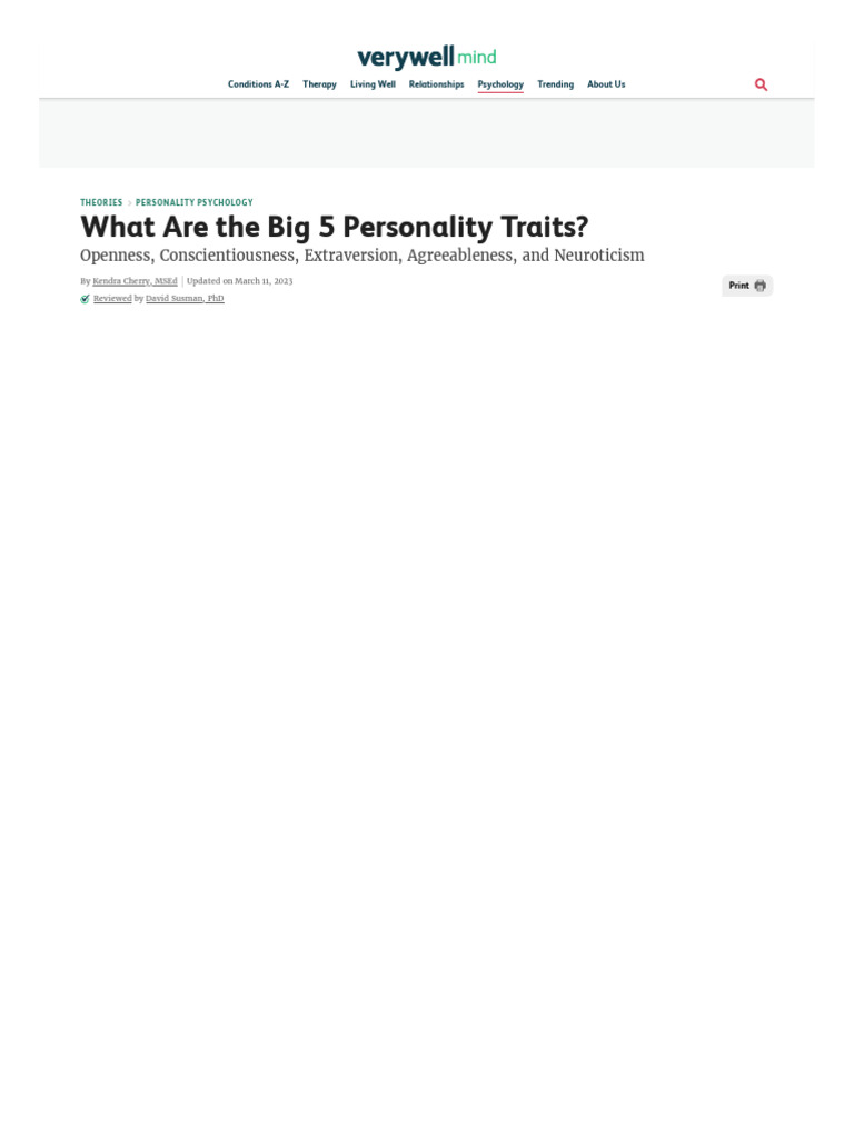 What Are The Big 5 Personality Traits?: Openness, Conscientiousness, Extraversion, Agreeableness ...