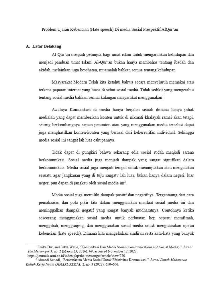 Problem Ujaran Kebencian | PDF