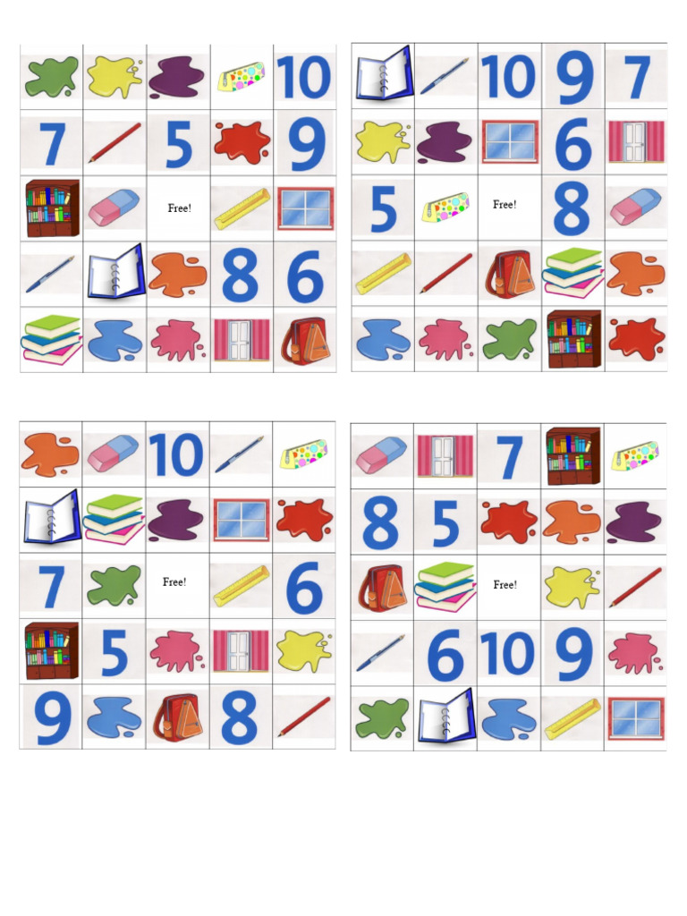 School Objects, Colours and Numbers - Versión Pequeña | PDF