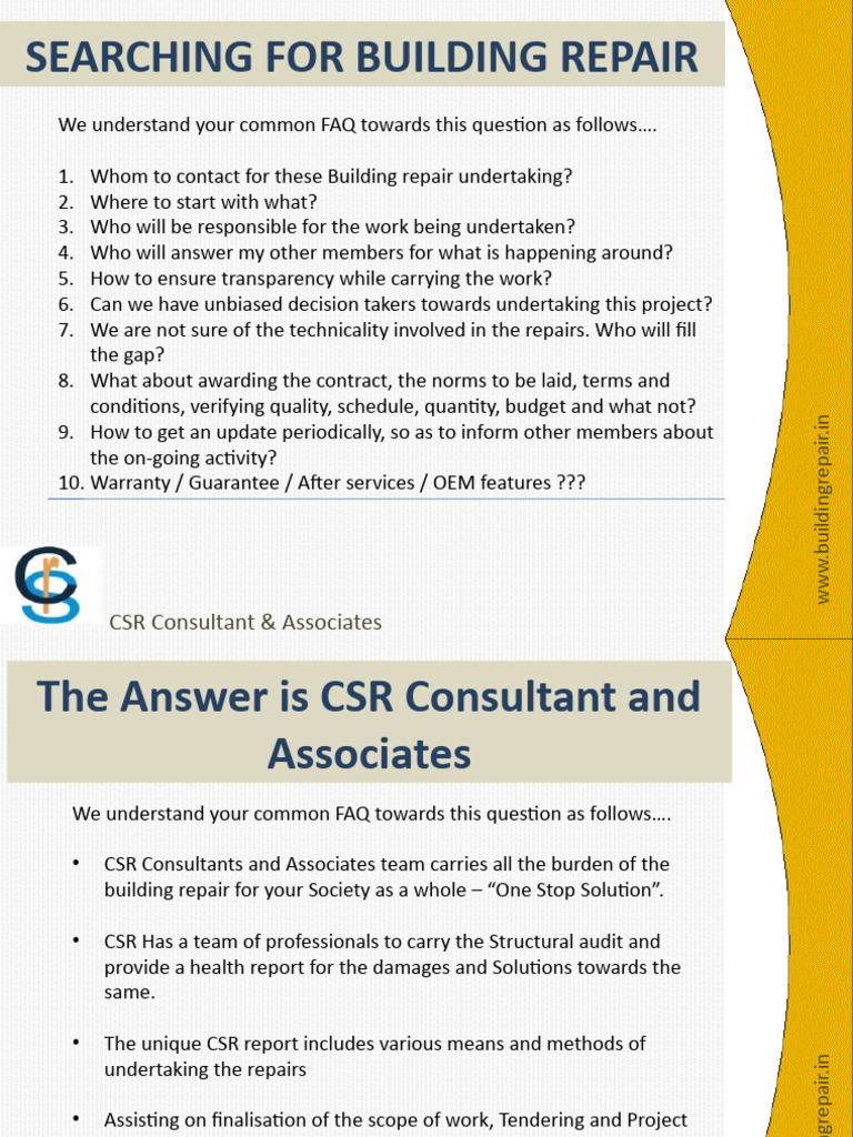 CSR Building Repair Consultant | PDF | Paint | Plaster