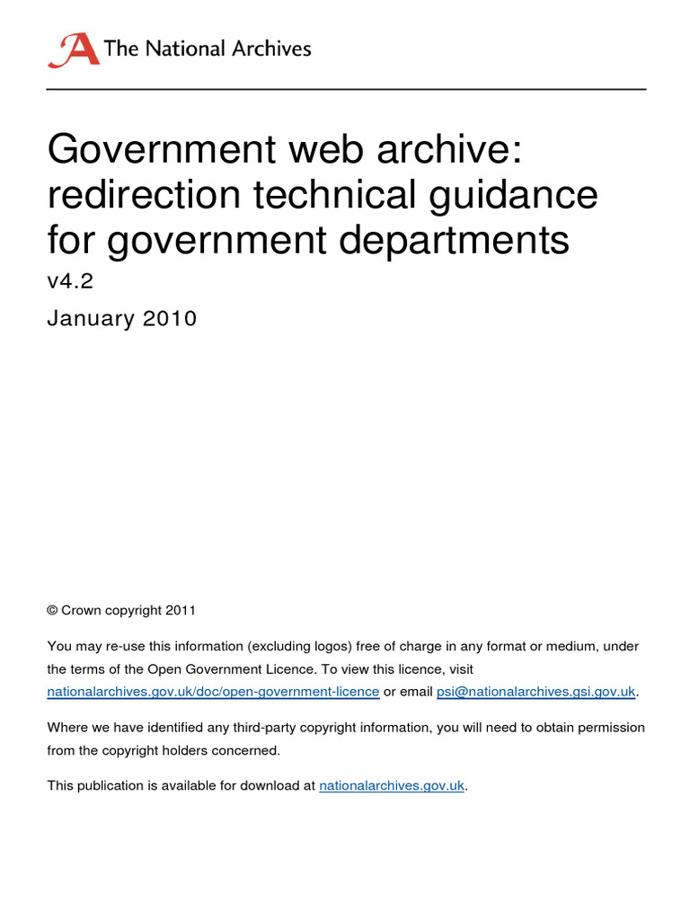 Redirection Technical Guidance For Departments v4.2 Web Version | PDF