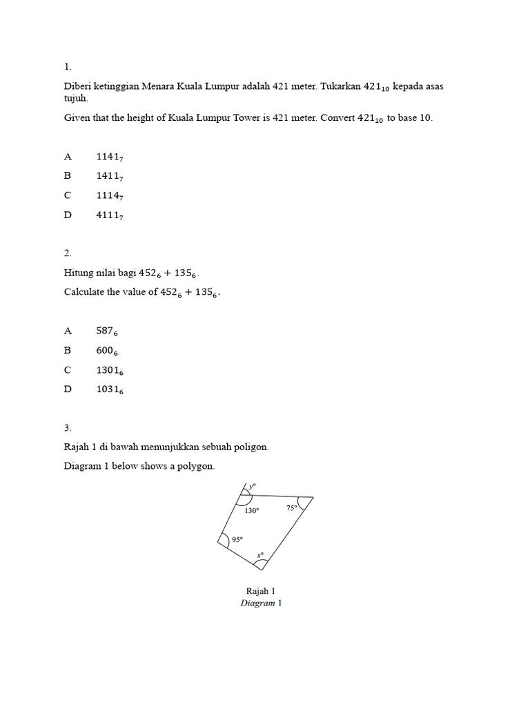 F4 Maths Revision 1 | PDF