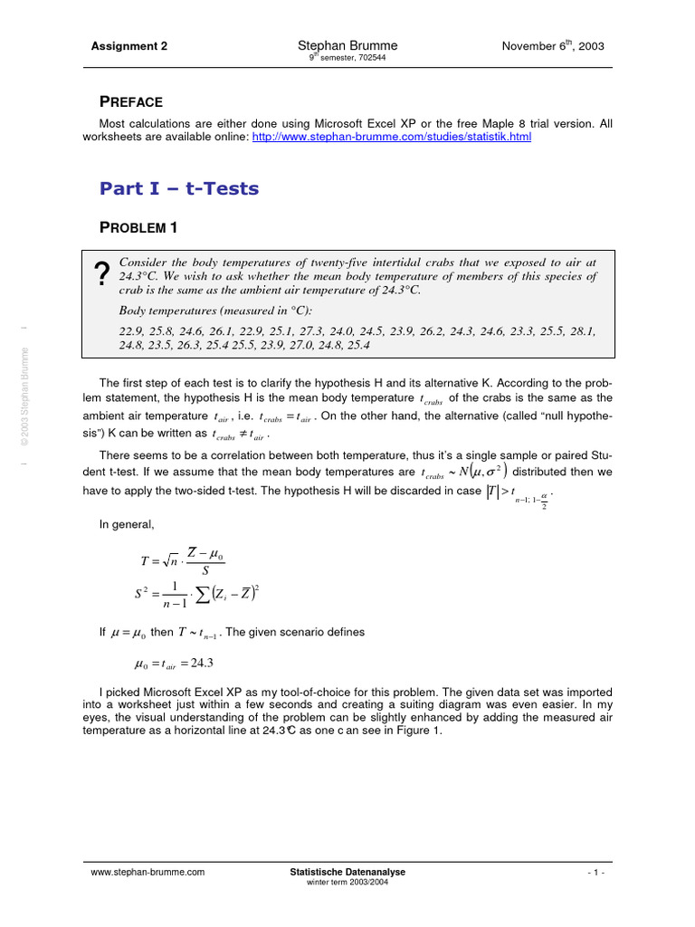 Statistics 2 | PDF | Student's T Test