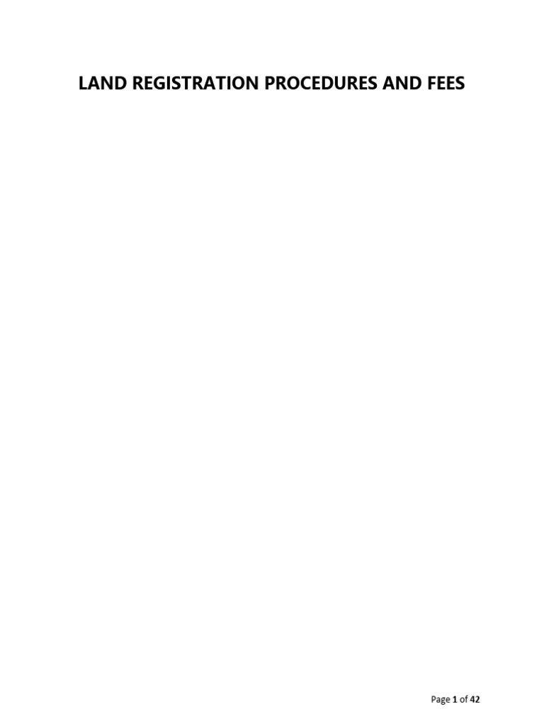 Land Registration Procedures and Fees | PDF | Title (Property) | Passport