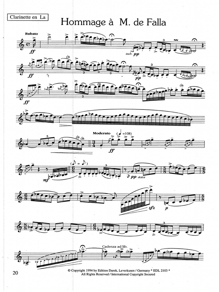 Béla Kovacs-Hommage À M. de Falla | PDF