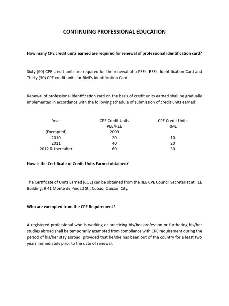 Continuing Professional Education | PDF | Business | Technology & Engineering