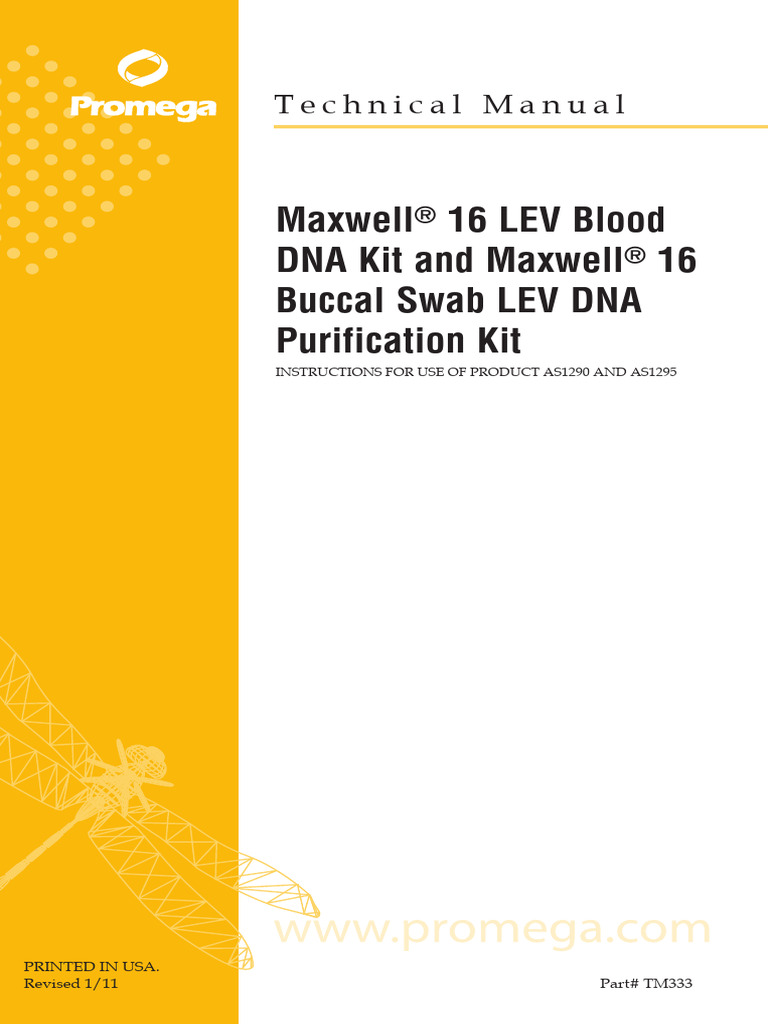 Maxwell 16 LEV Blood DNA Kit and Maxwell 16 Buccal Swab LEV DNA ...