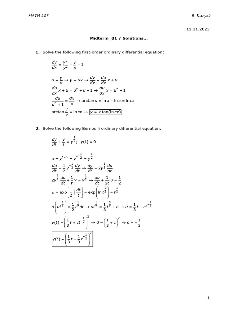 Midterm 01 | PDF | Mathematics | Mathematical Concepts